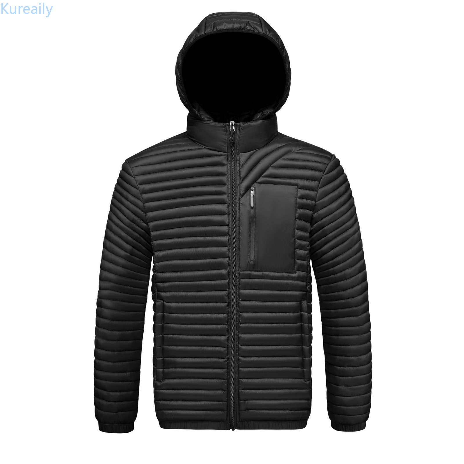 Kureaily Lightweight Thermal Quilted Jacket For Detachable Hood Winter ...