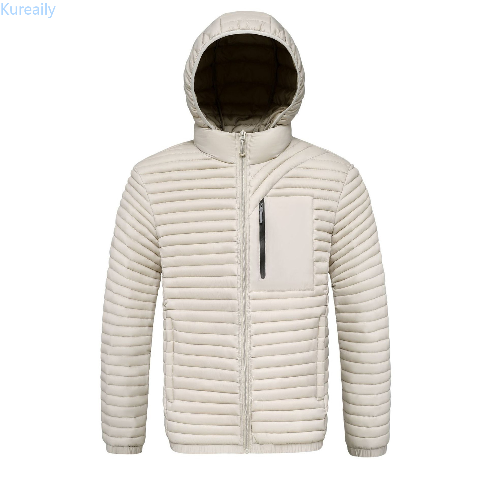 Kureaily Lightweight Thermal Quilted Jacket For Detachable Hood Winter ...