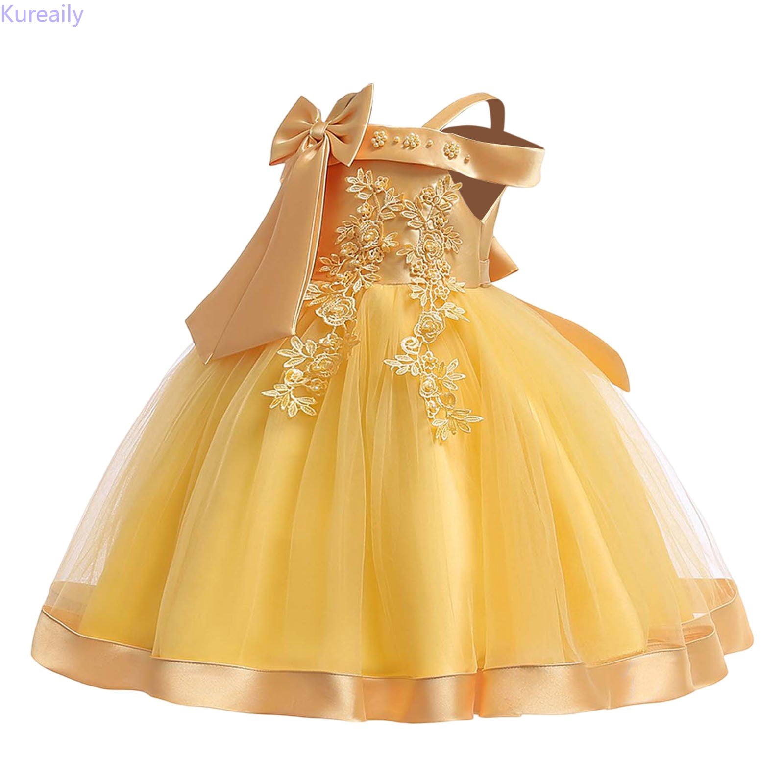 Kureaily Little Girls' Off Shoulder Bow Evening Gown Princess Pageant ...