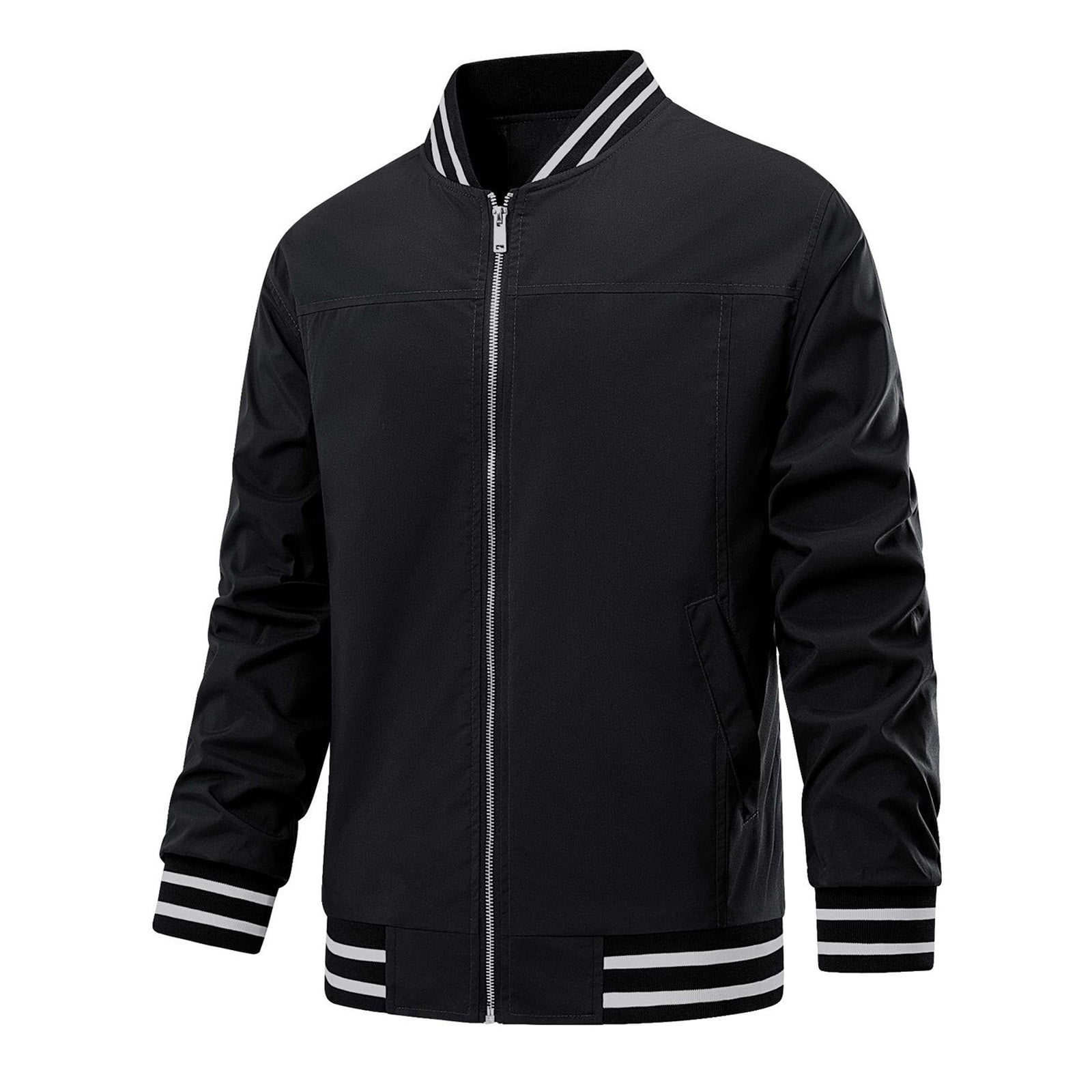 Kureaily Men's Bom Ber Jackets Lightweight Windbreaker Full Zip Varsi ...