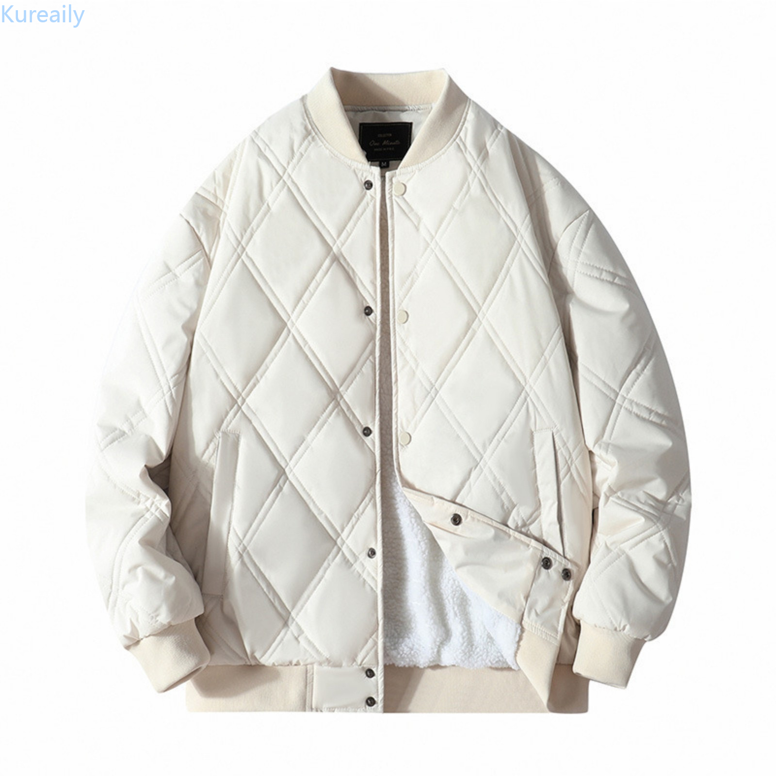 Kureaily Winter Coat With Detachable Faux Hood Heavy Duty Insulated ...