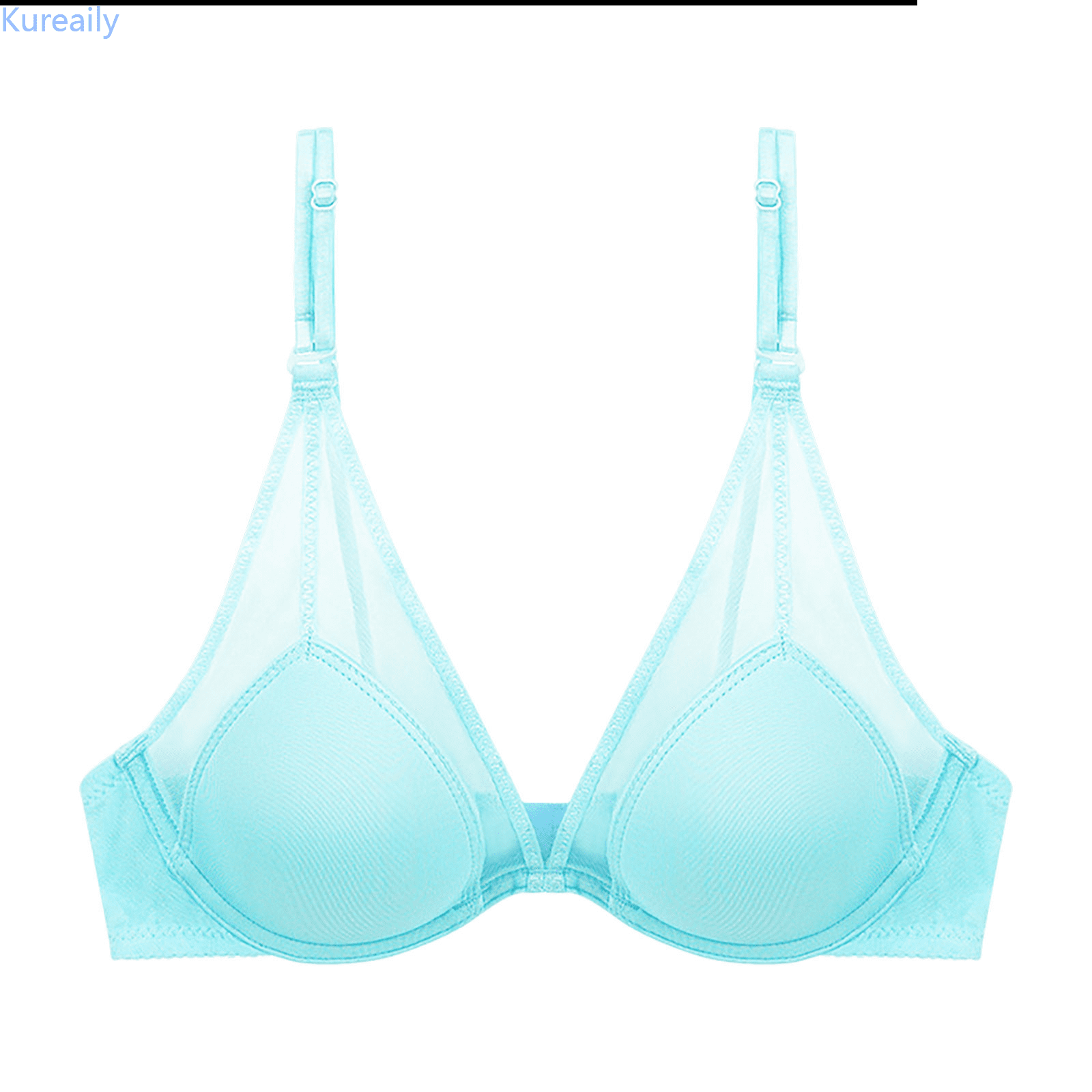 Kureaily Women's Classic Sheer Mesh Lace Bra With Underwire And Thin ...