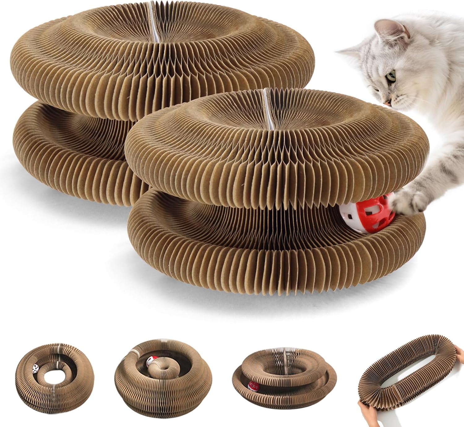 Kurlboard for Cats Self Play Indoor, Kitty Curls Cat Scratcher with ...