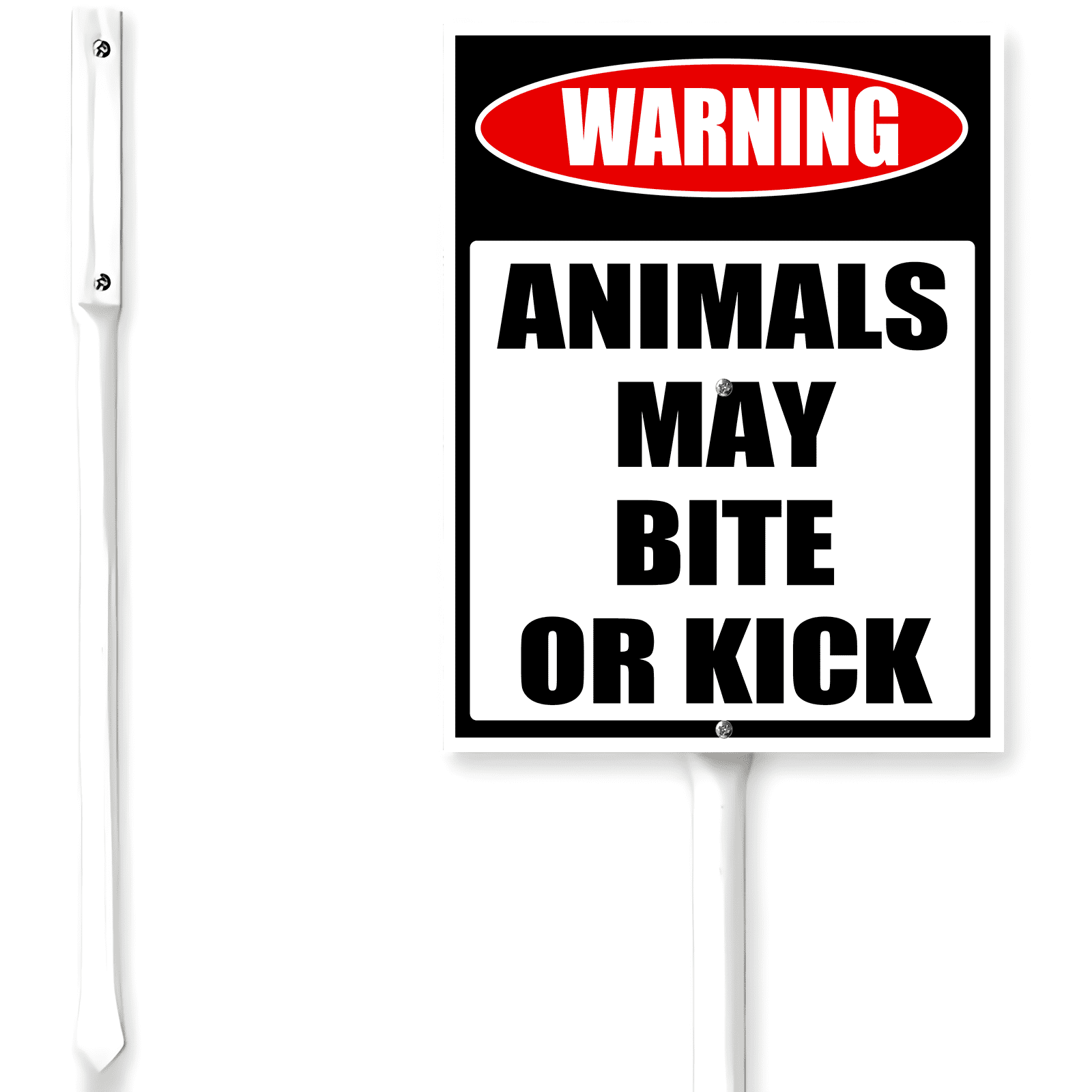 Kurmntregon Animals May Bite Or Kick Sign With Stake Animal Pets Yard ...