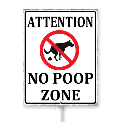 Kurmntregon Attention No Poop Zone Sign With Stake No Pee Or Poop Dog ...