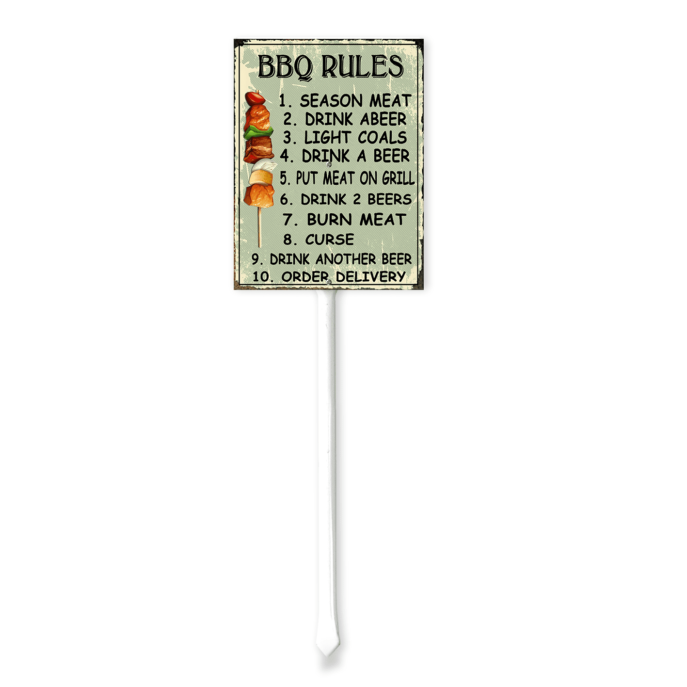 Kurmntregon BBQ Rules Sign With Stake BBQ Rules Yard Sign 6x4.6inch ...