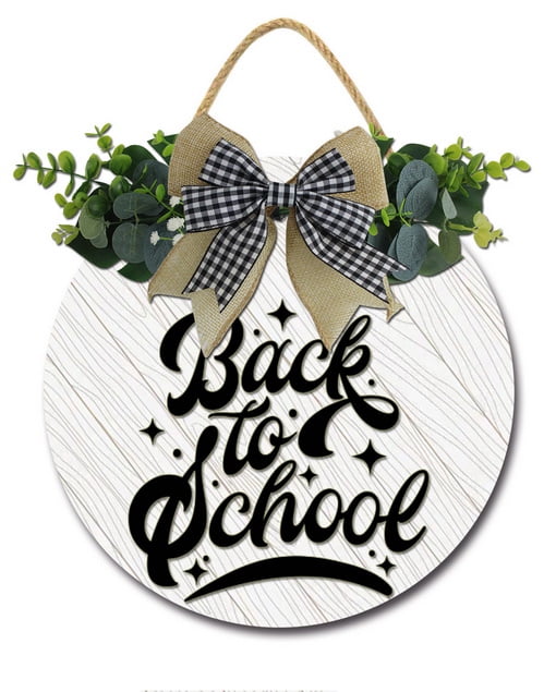 Kurmntregon Back To School Decor Classroom Sign For Front Door Round ...