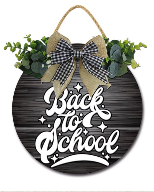 Kurmntregon Back To School Decor Classroom Sign Porch Decor,Round Wood ...
