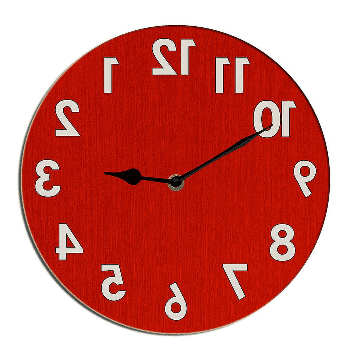 Kurmntregon Backwards Reverse Wall Clock Unusual Numbers Counter ...