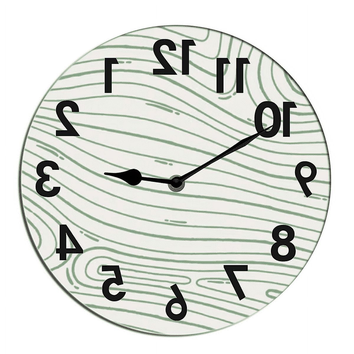 Kurmntregon Backwards Reverse Wall Clock Unusual Numbers Counter ...