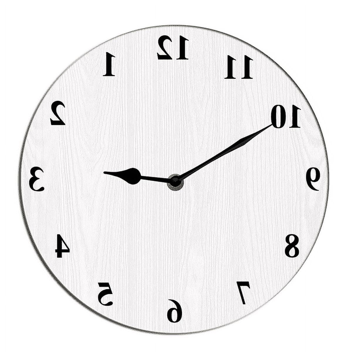 Kurmntregon Backwards Reverse Wall Clock Unusual Numbers Counter ...