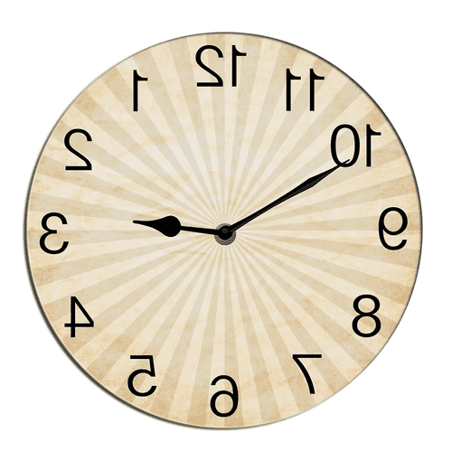 Kurmntregon Backwards Wall Clock Backwards Silent Clock Non-Ticking ...