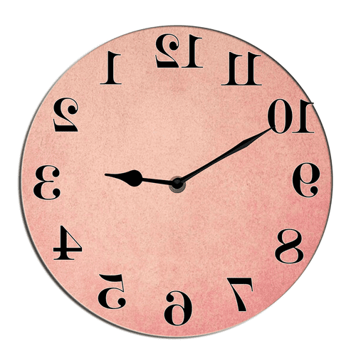 Kurmntregon Backwards Wall Clock Backwards Wooden Silent Non Ticking ...