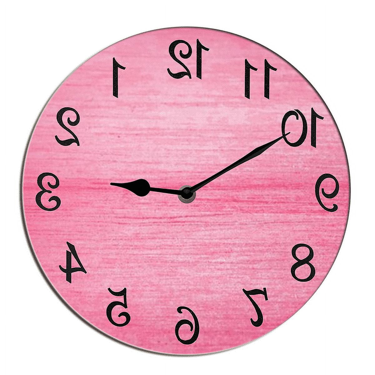 Kurmntregon Backwards Wall Clock Reverse Arabia Numbers Silent Non ...