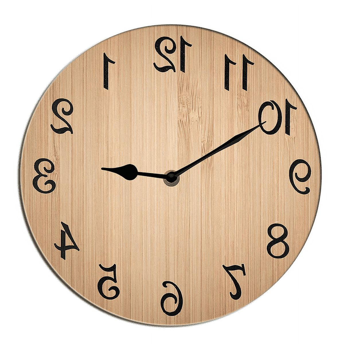 Kurmntregon Backwards Wall Clock Unusual Numbers Backwards Battery ...