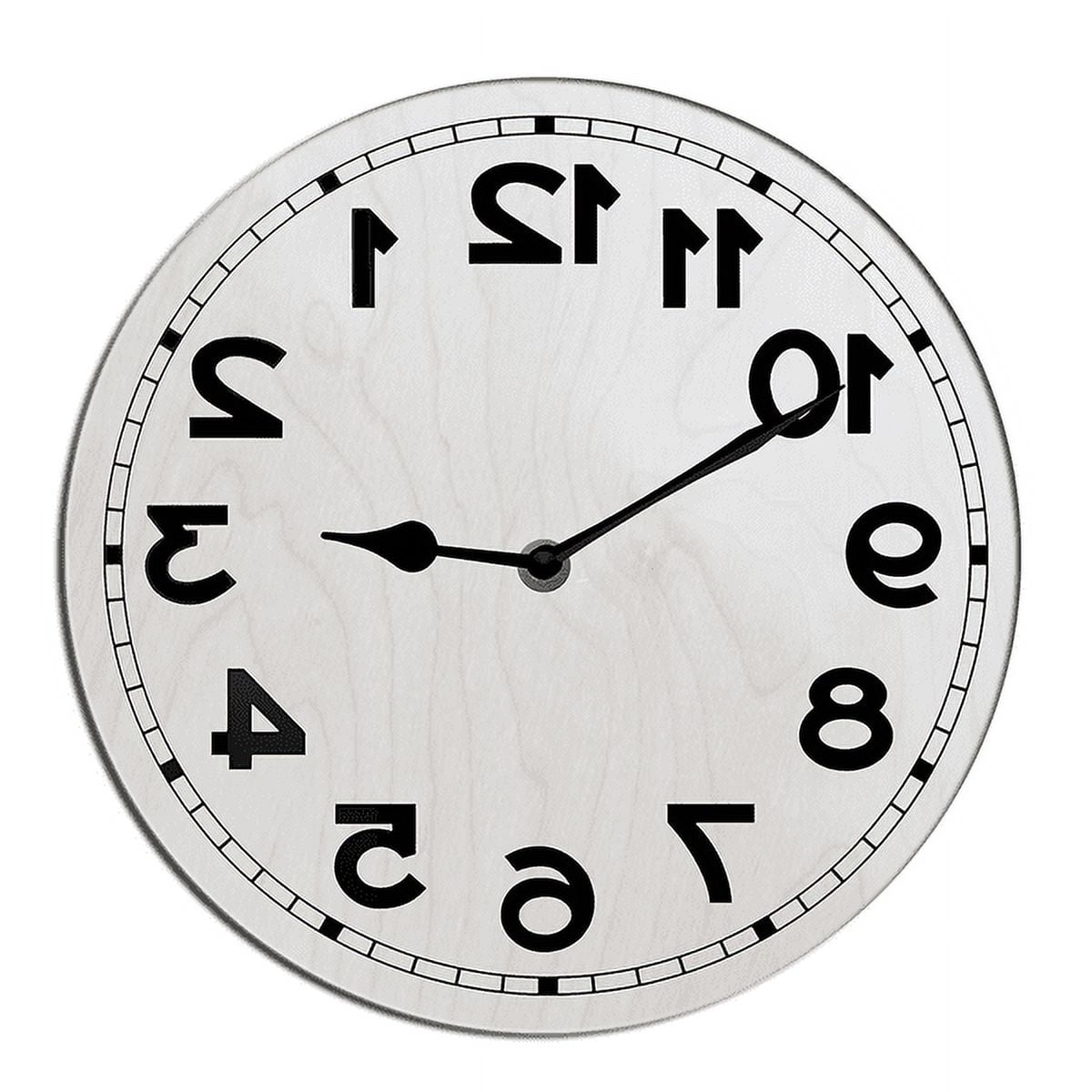 Kurmntregon Backwards Wall Clock Unusual Numbers Backwards Non Ticking ...