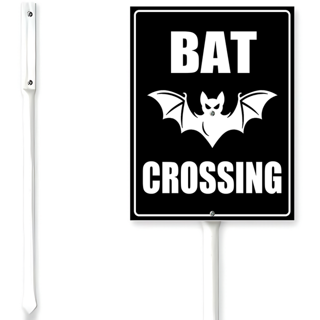 Kurmntregon Bat Crossing Sign With Stake Bat Crossing Yard Sign 6x4 ...