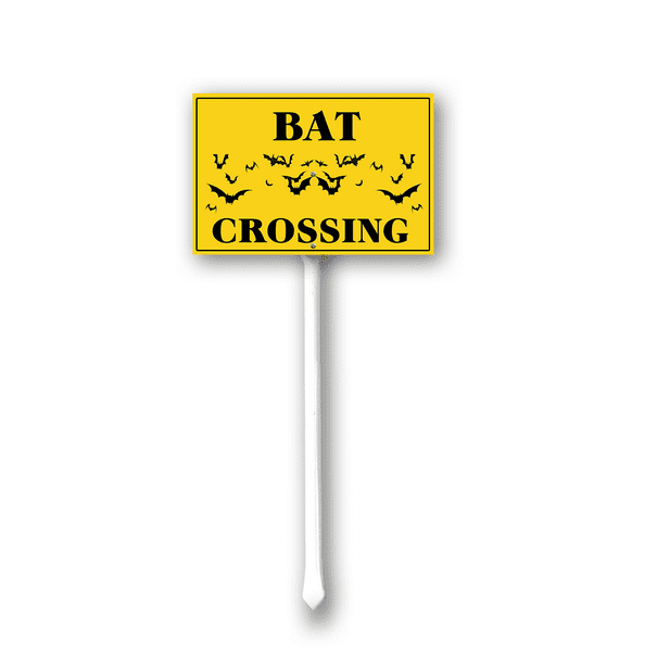 Kurmntregon Bat Crossing Sign With Stake Bat Yard Sign Security Slow ...