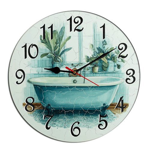 Kurmntregon Bathroom Wall Clock Bath-Tub Toilet Thanksgiving Christmas ...