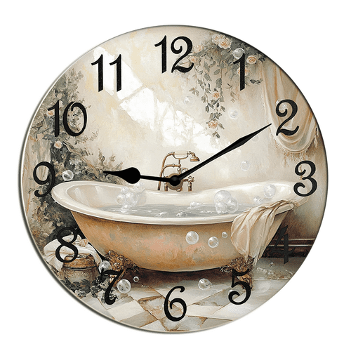 Kurmntregon Bathroom Wall Clock Bathtub Clock For Living Room, Battery ...