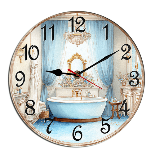 Kurmntregon Bathroom Wall Clock Hot Bath Hot Tub Wooden Decorative ...