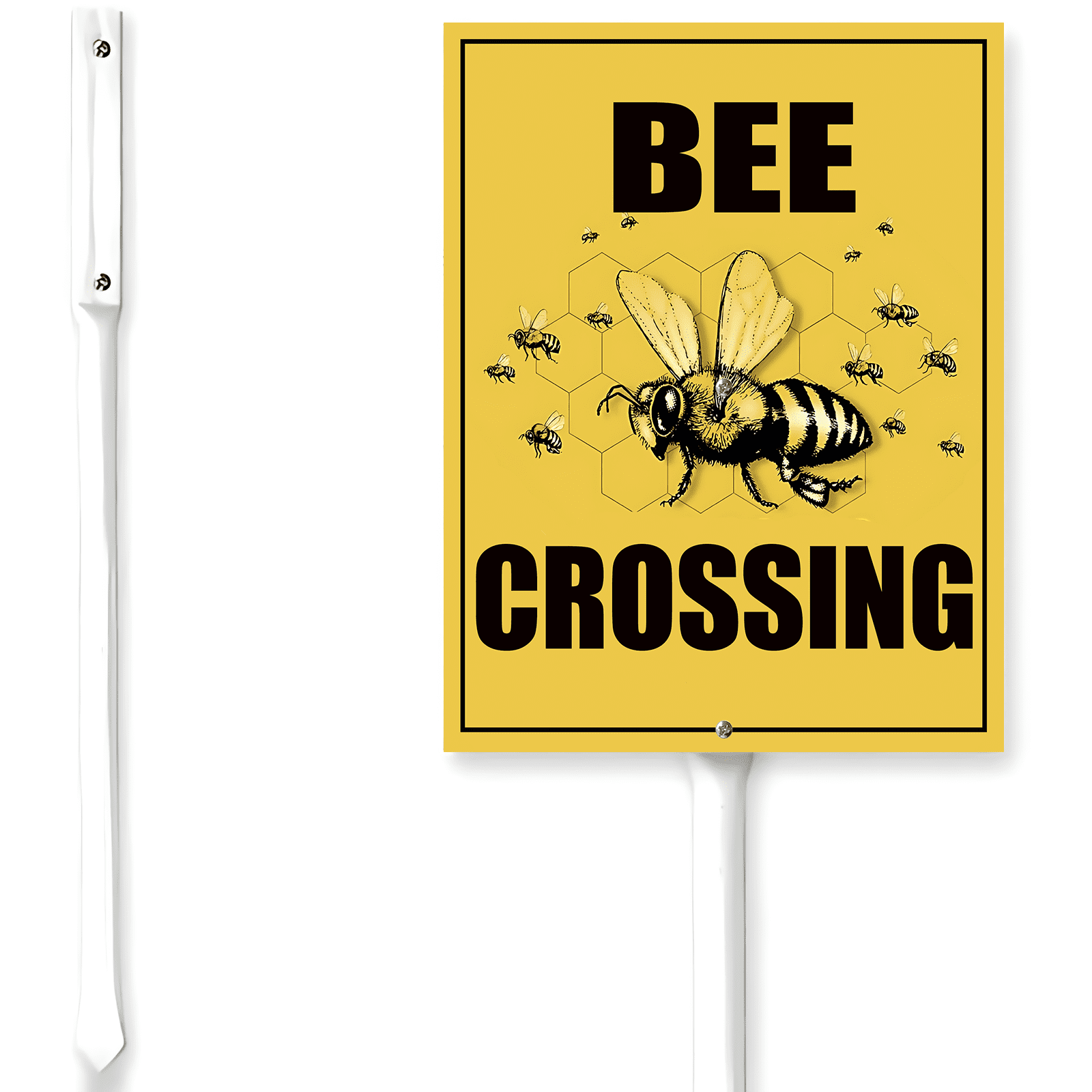 Kurmntregon Bee Crossing Sign For Yard With Stake Garden Sign Stake ...