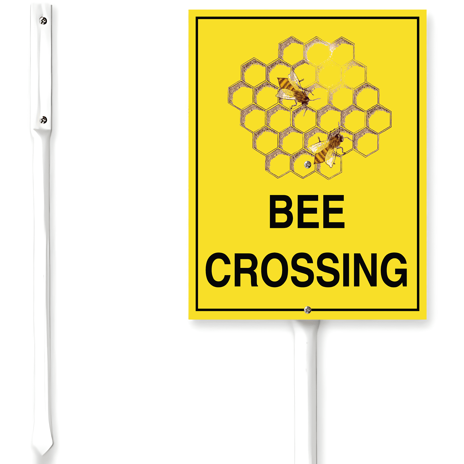 Kurmntregon Bee Crossing Sign For Yard With Stake Garden Sign Stake ...