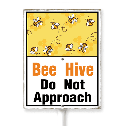 Kurmntregon Bee Hive Do Not Approach Yard Sign With Stake Save Bees ...