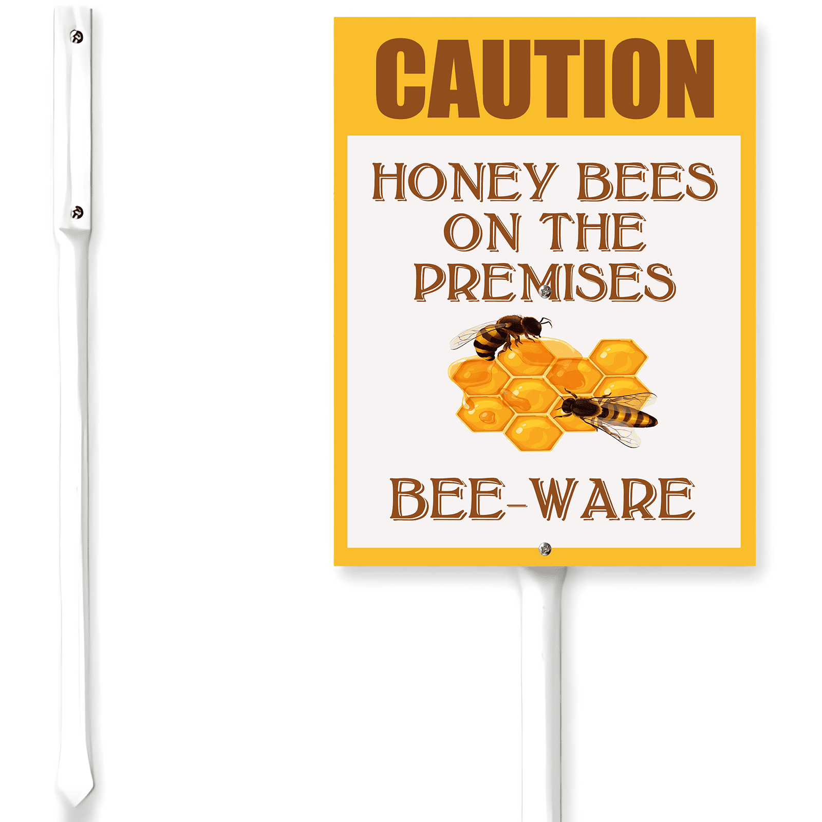 Kurmntregon Bees On The Premises Bee Ware Sign For Yard With Stake Garden Sign Stake Caution ...