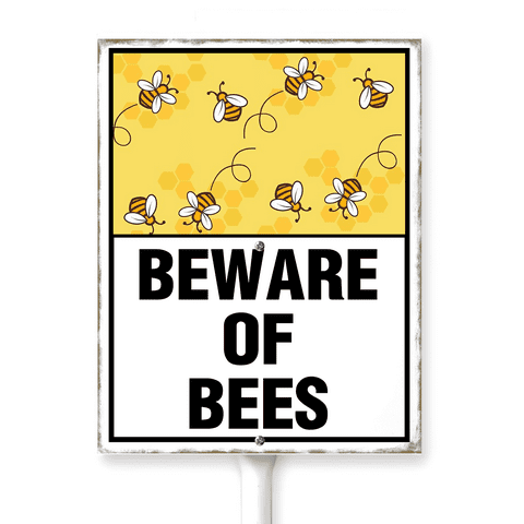 Kurmntregon Beware Of Bees Yard Sign With Stake Save Bees Wildflowers ...