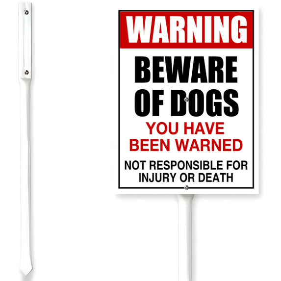 Kurmntregon Beware Dog Yard Sign Dog Lawn Caution Sign 6x4.6inch ...