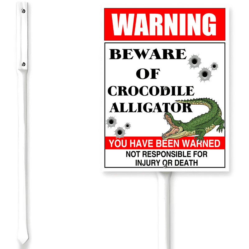 Kurmntregon Beware Of Alligator Sign With Stake Crocodile Yard Sign ...