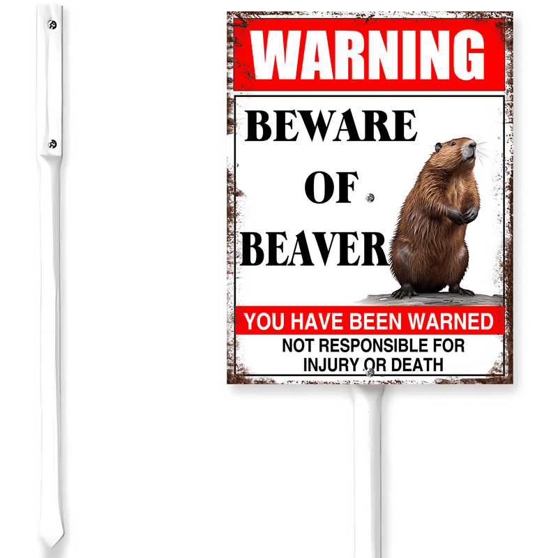 Kurmntregon Beware Of Beaver Sign With Stake Beaver Yard Sign Caution ...