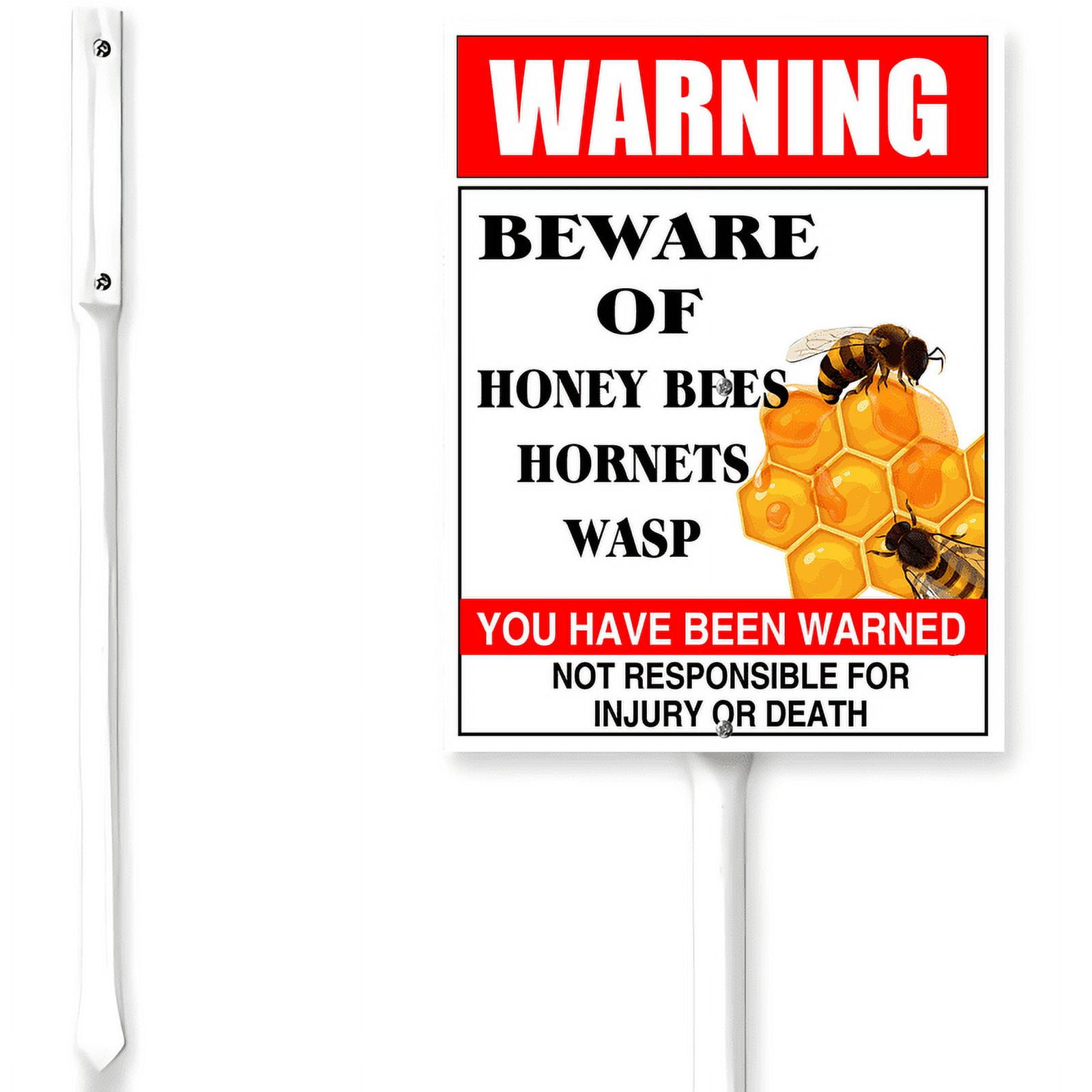 Kurmntregon Beware Of Bees Hornets Sign With Stake Bees Hornets Yard ...