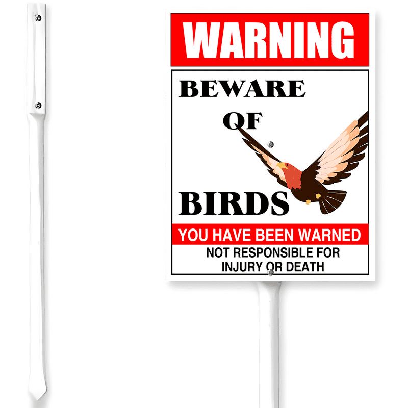 Kurmntregon Beware Of Birds Sign With Stake Birds Yard Sign Caution ...