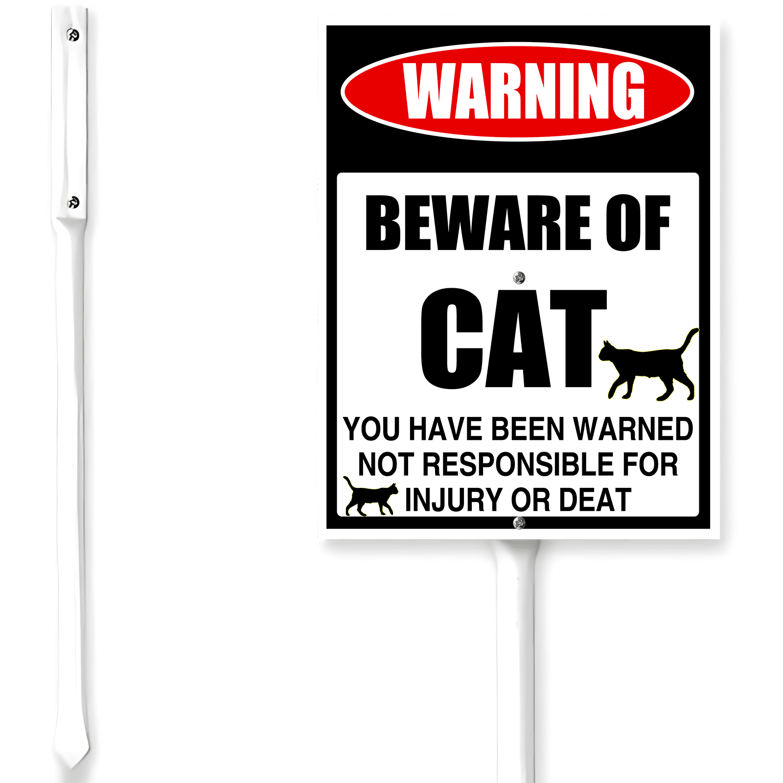 Kurmntregon Beware Of Cat Sign With Stake Animal Pets Yard Sign Caution ...