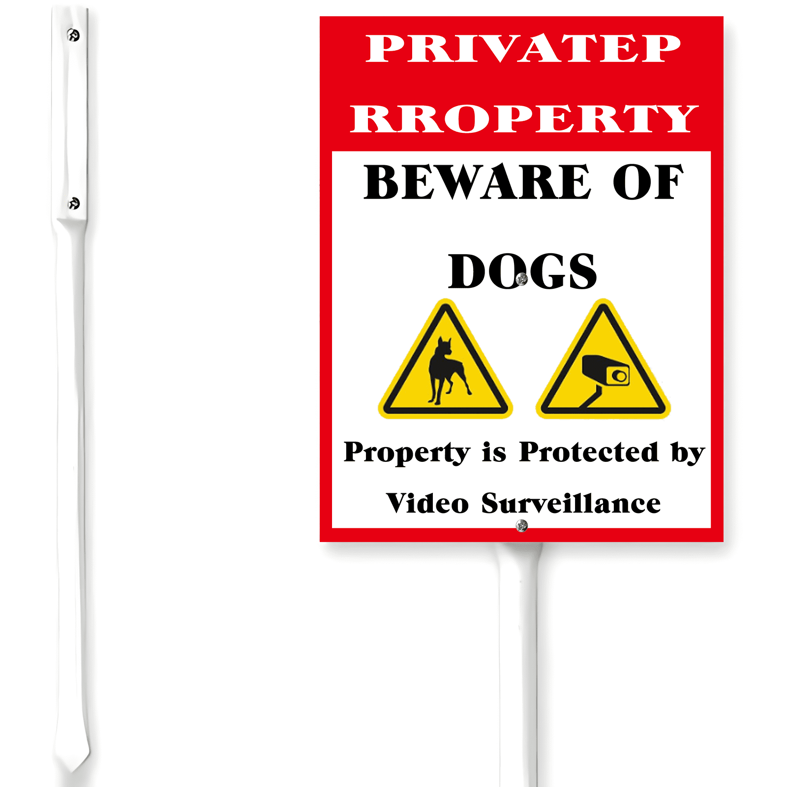 Kurmntregon Beware Of Dog Sign With Stake Caution Warning Sign 320 ...