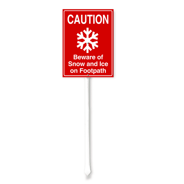 Kurmntregon Beware Of Snow And Ice On Footpath Yard Sign With Stake ...