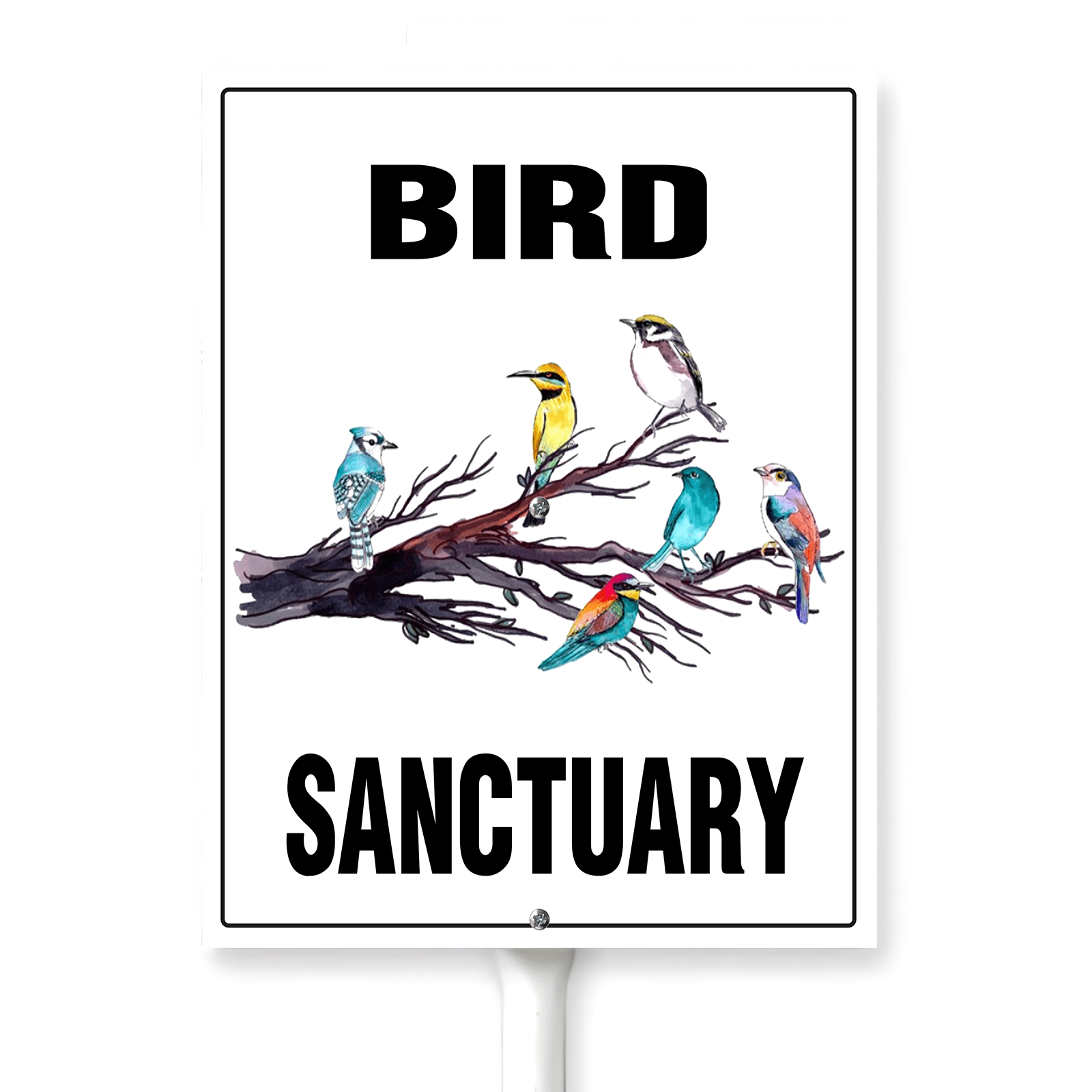 Kurmntregon Bird Sign With Stake Bird Sign For Garden Bird Sanctuary ...