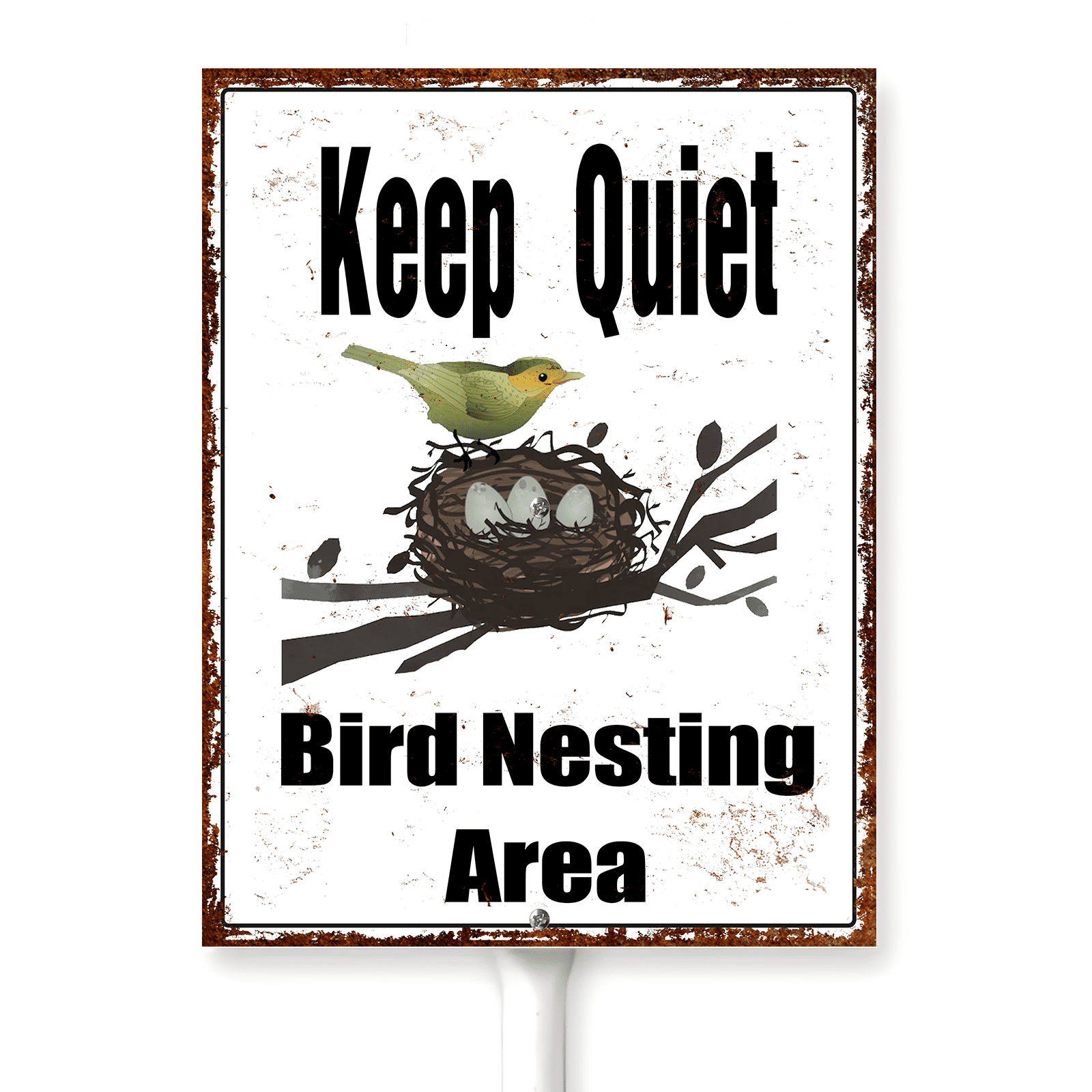 Kurmntregon Bird Sign With Stake Bird Sign For Yard Keep Quiet Bird ...