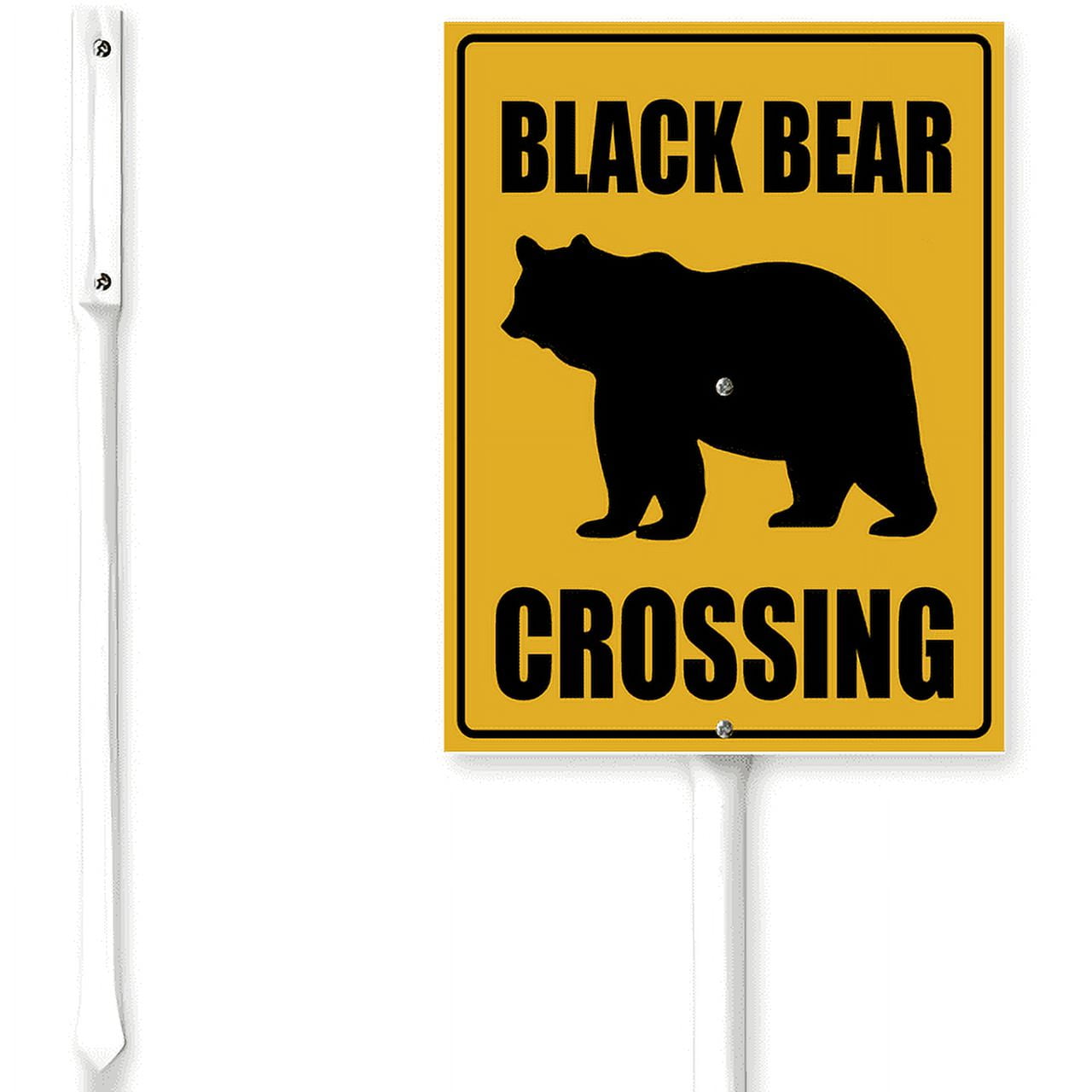 Kurmntregon Black Bear Crossing Sign With Stake Black Bear Crossing ...