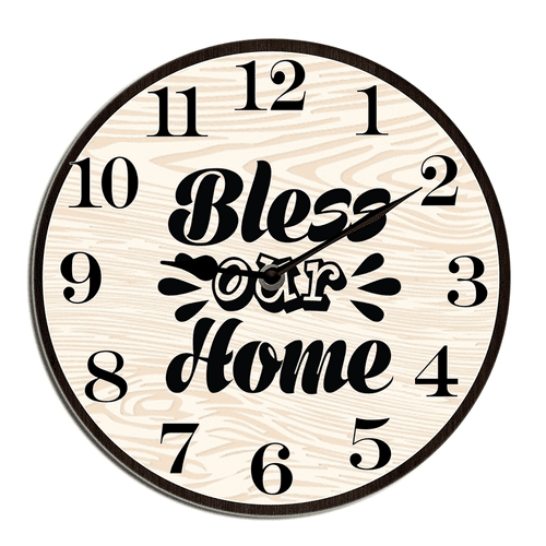 Kurmntregon Bless This Home Wall Clock Blessing Theme Wall Clock Wooden ...