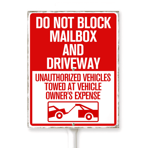 Kurmntregon Do Not Block Mailbox And Driveway Sign With Stake No ...