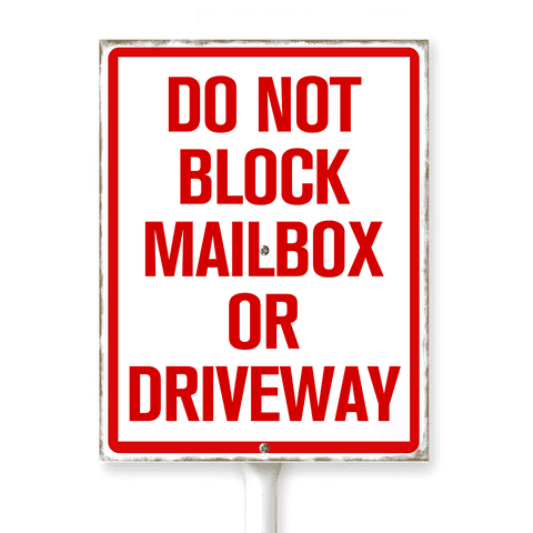 Kurmntregon Do Not Block Mailbox And Driveway Sign With Stake No ...
