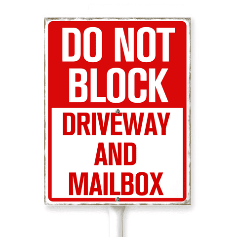 Kurmntregon Do Not Block Mailbox And Driveway Sign With Stake No ...