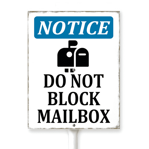 Kurmntregon Do Not Block Mailbox Yard Sign With Stake No Parking Farm ...