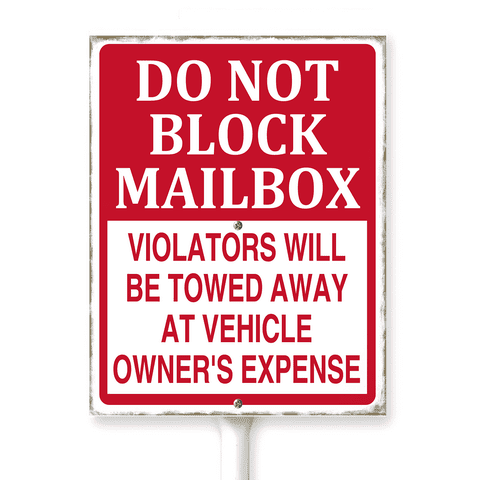 Kurmntregon Do Not Block Mailbox Yard Sign With Stake No Parking Farm ...