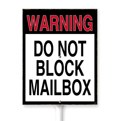 Kurmntregon Do Not Block Mailbox Yard Sign With Stake No Parking Farm ...