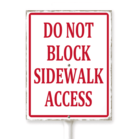 Kurmntregon Do Not Block Sidewalk Access Yard Sign With Stake No ...