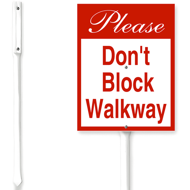 Kurmntregon Do Not Block Walkway Sign With Stake Do Not Block Walkway ...